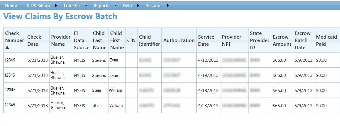 View Escrow Batches Report - Ei-Hub