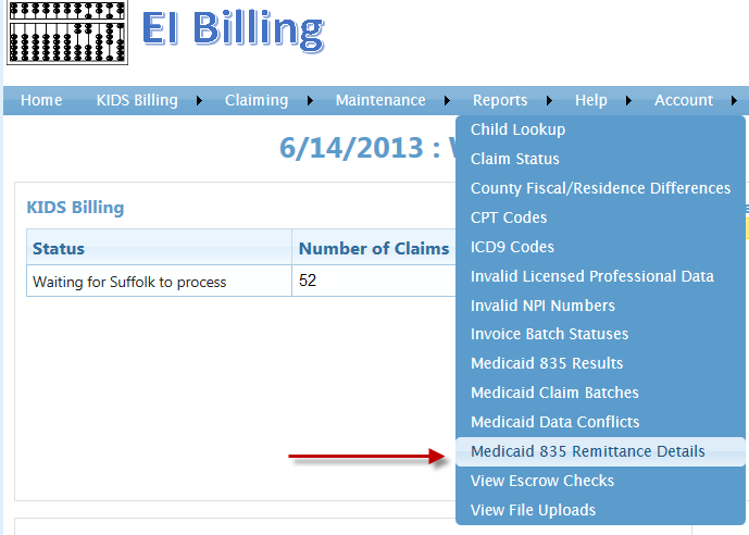 Medicaid 835 Remittance Details Report - Ei-Hub