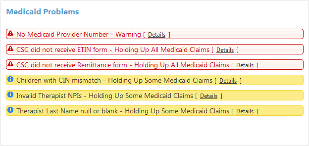 Dashboard Error Messages - Ei-Hub